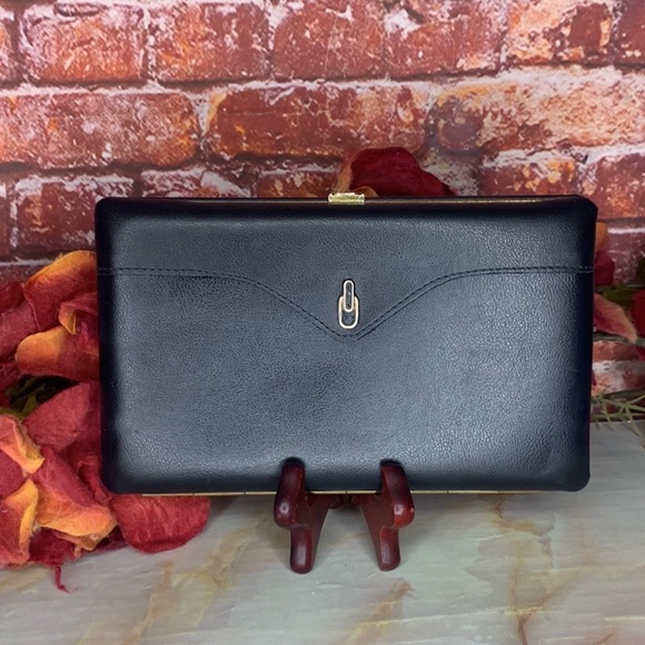 Day-Timer | Bags | Vintage Daytimer Navy Blue Leather Checkbook Clutch ...